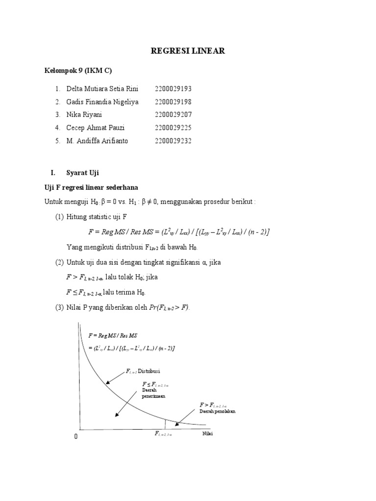 Panduan Uji Regresi Linear Sederhana | PDF