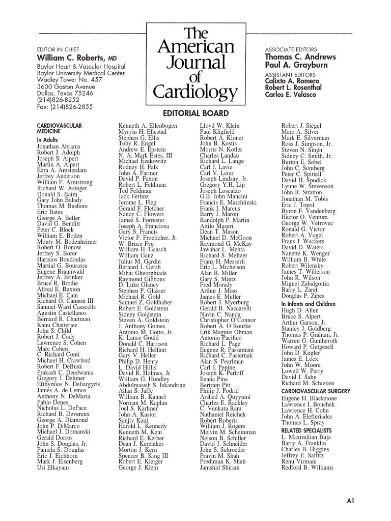 Editorial-Board - Ajc 3 | PDF | Internal Medicine | Cardiology