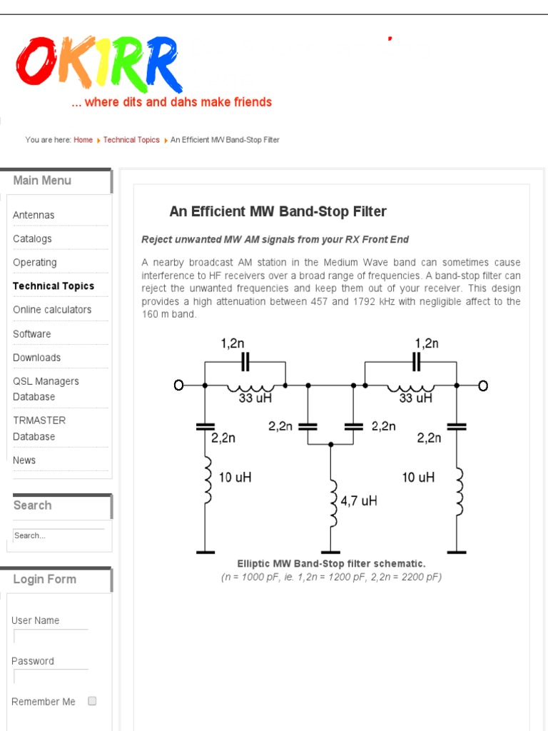 Efficient MW Band-Stop Filter Design | PDF | Inductor | Filter (Signal ...