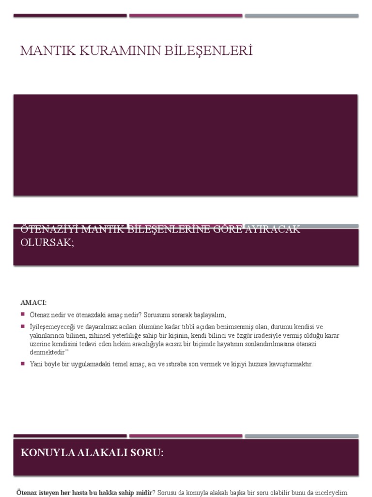 Mantik Kuraminin Bi̇leşenleri̇ Sunum | PDF