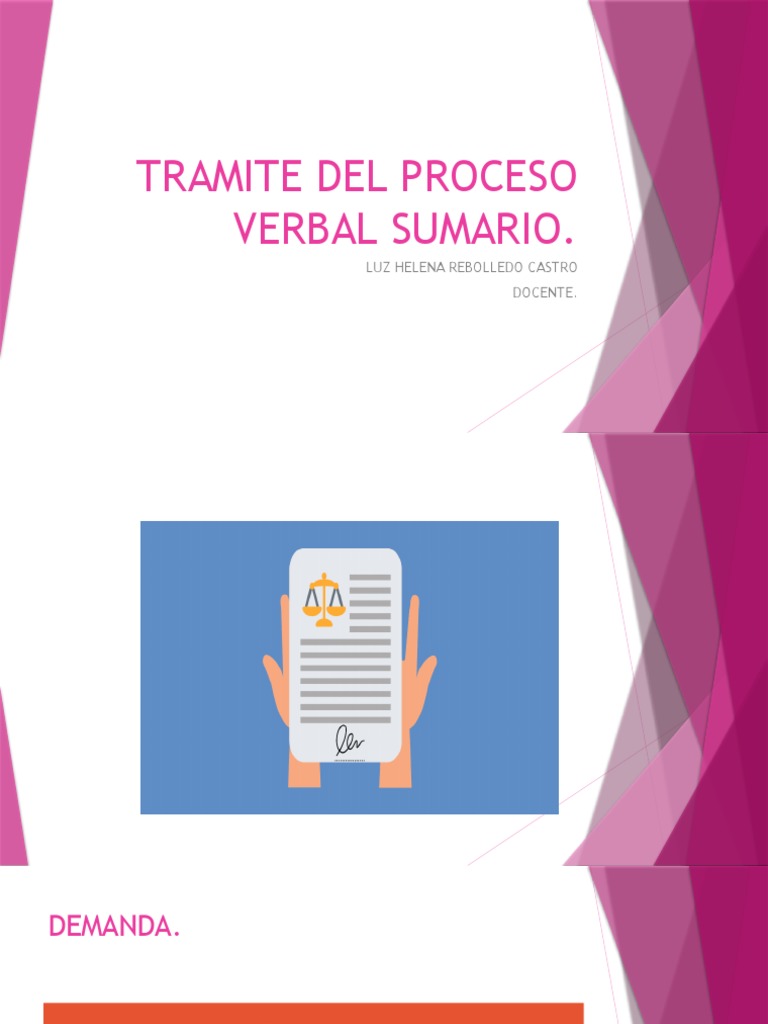 Tramite Del Proceso Verbal Sumario | Descargar gratis PDF | Demanda judicial | Gobierno
