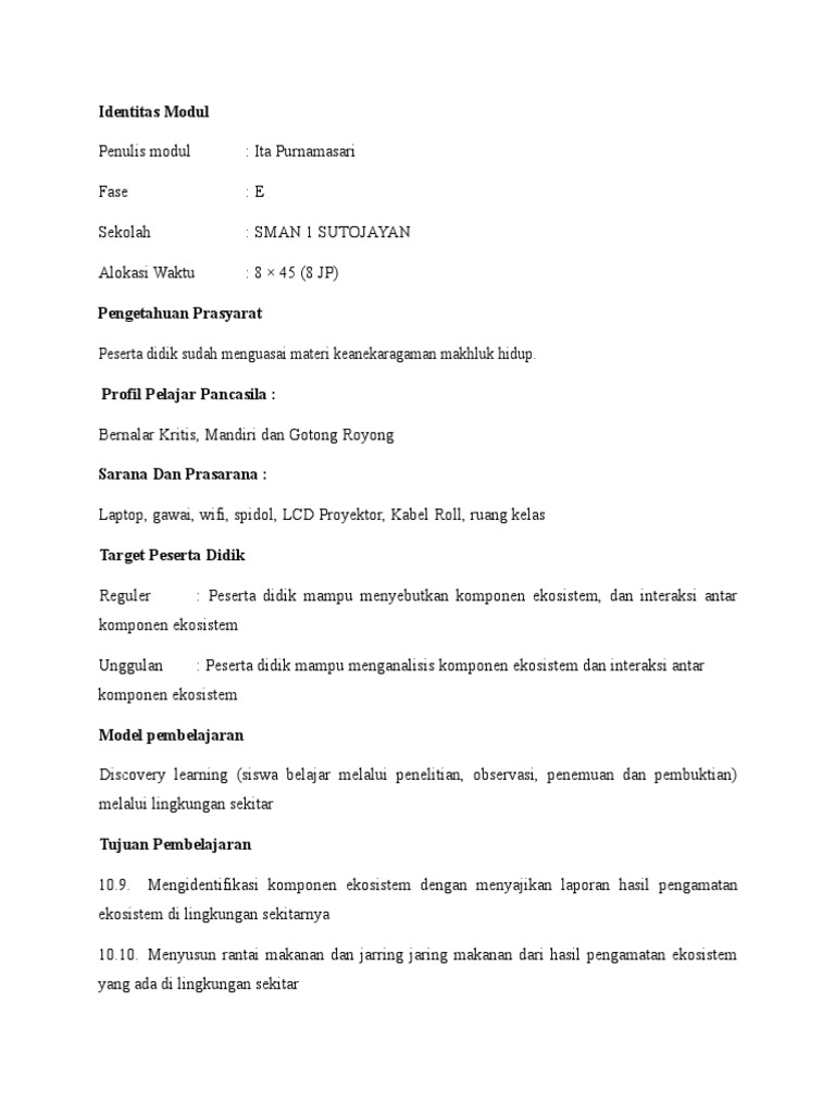Identitas Modul | PDF
