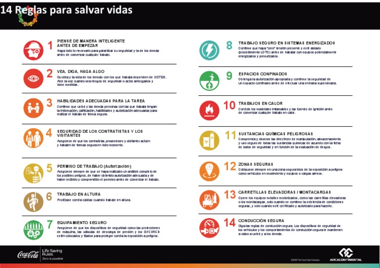 14 Reglas - para Salvar Vidas | PDF | Máquina elevadora | Ciencias fisicas