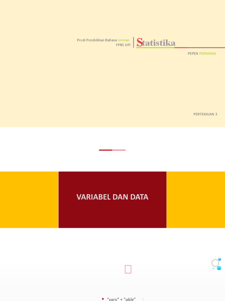 Statistika - Pertemuan 03 - Variabel Dan Data | PDF