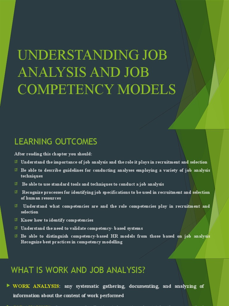 Group 9 - Understanding Job Analysis and Job Competency Models | PDF ...