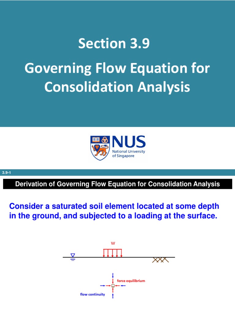 Section 3.9 Governing Flow Equation For Consolidation Analysis ...