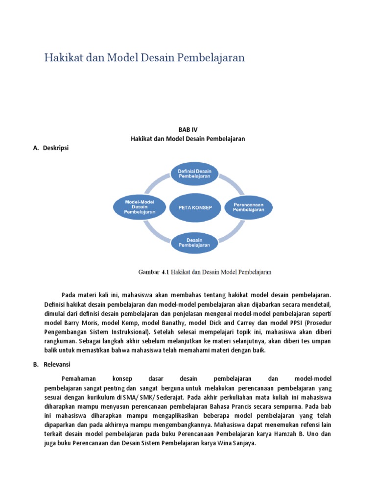 Modul Hakikat dan Model Desain Pembelajaran | PDF