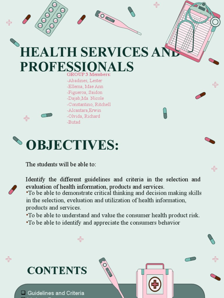 Health Services: Guidelines & Professionals | PDF | Health Care | Behavior