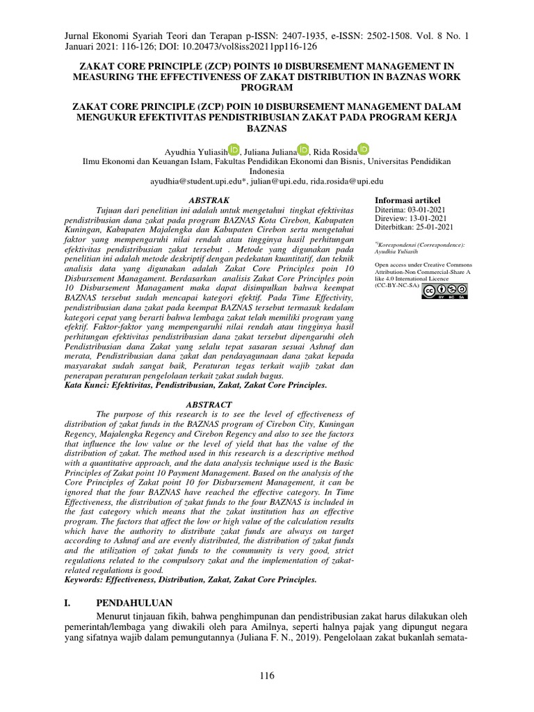 Zakat Core Principle ZCP Poin 10 Disburs | PDF