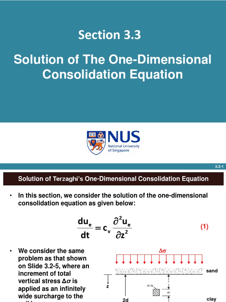 Section 3.3 Solution of The One-Dimensional Consolidation Equation | PDF | Applied And ...