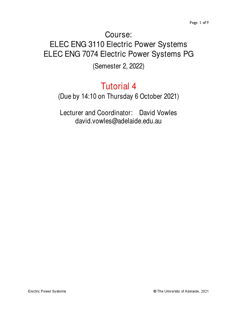 Tutorial 4 | PDF | Transformer | Electrical Network
