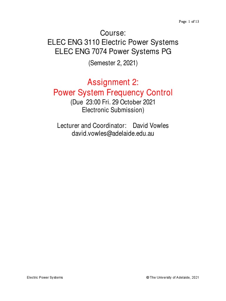 Assignment 2 | PDF | Matlab | Electric Generator