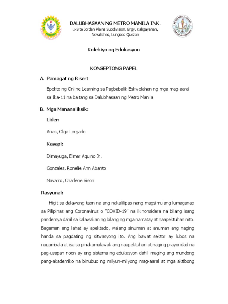 Konseptong Papel OERC 2 | PDF