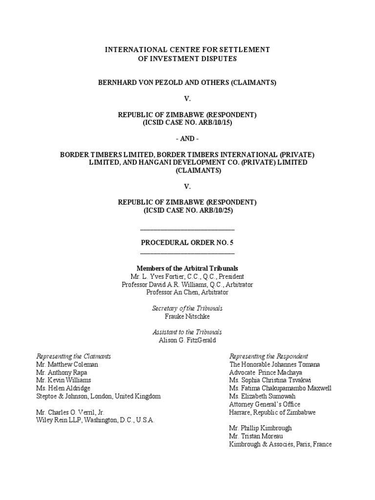 Border Timbers PO5 | PDF | Arbitration | Jurisdiction