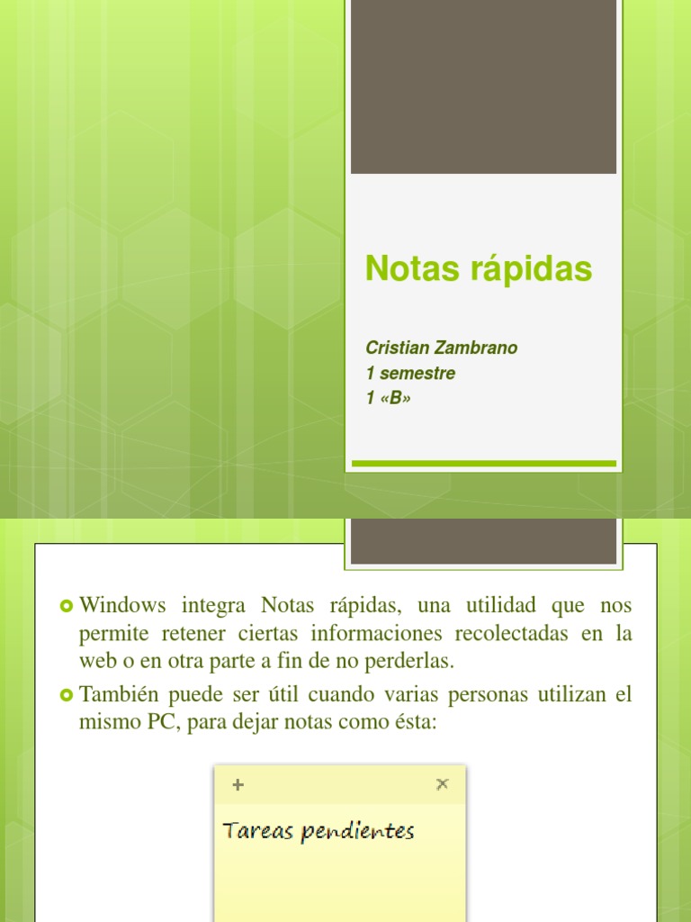 Guía de Uso de Notas Rápidas en Windows | PDF | Informática