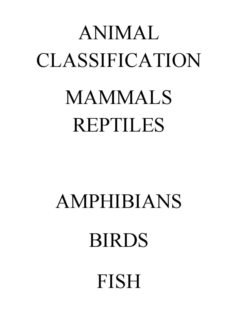 Animal Classification | PDF