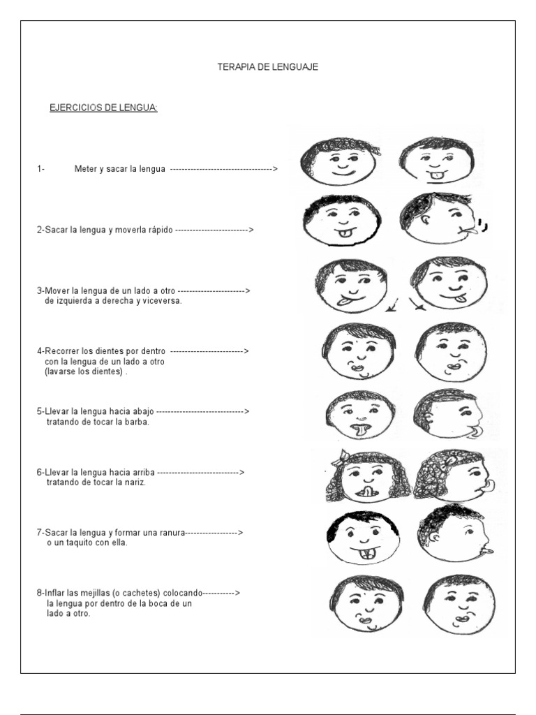 Ejercicios de terapia del lenguaje para el desarrollo orofacial | PDF