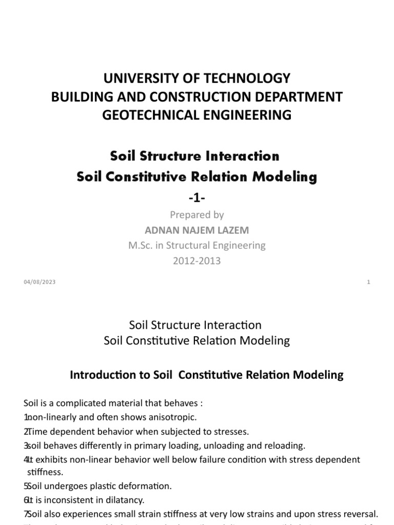 Soil Structure Interaction 1 | PDF | Plasticity (Physics) | Deformation (Engineering)
