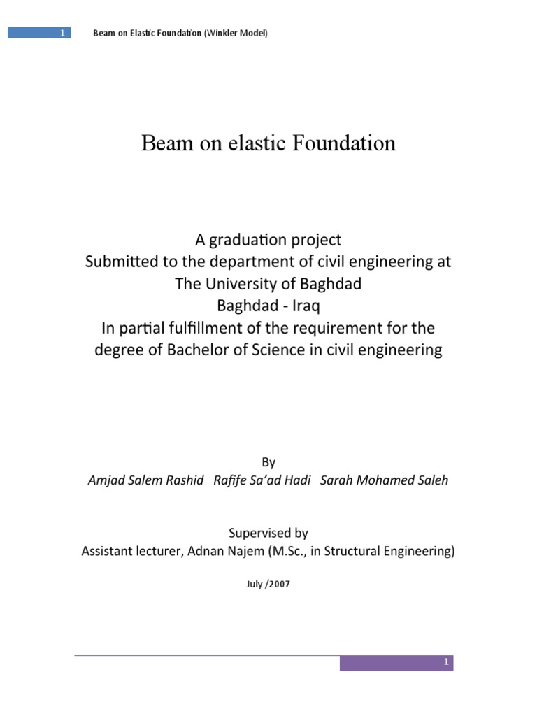 Beams On Elastic Foundation Using Winkler Model | PDF | Matrix (Mathematics) | Finite Element Method