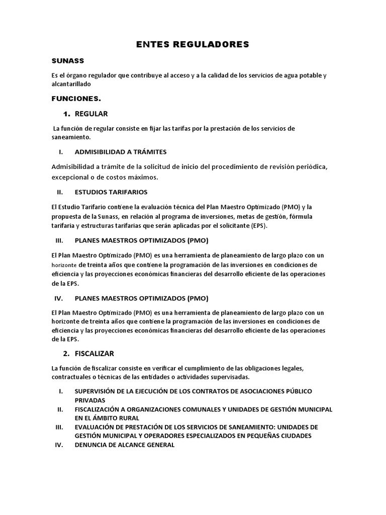 Entes Reguladores de Una Empresa | PDF | Minería | Regulación