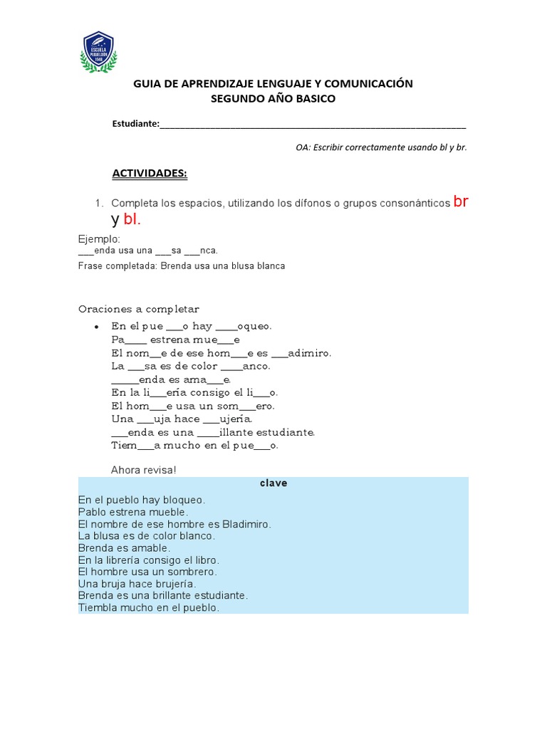 GUIA DE APRENDIZAJE BL BR | PDF