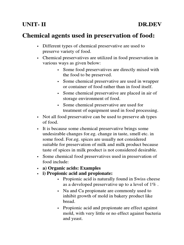 Chemical Preservation | PDF | Food Preservation | Antimicrobial