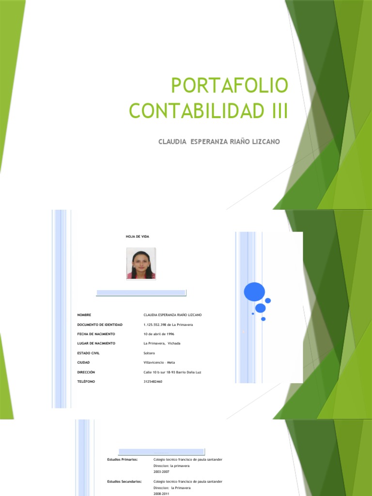 Portafolio Contabilidad Iii | Descargar gratis PDF | normas internacionales de INFORMACION ...