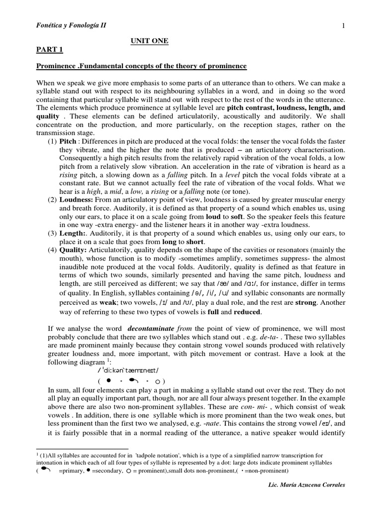 Unit One Prominence .Fundamental Concepts of The Theory of Prominence ...