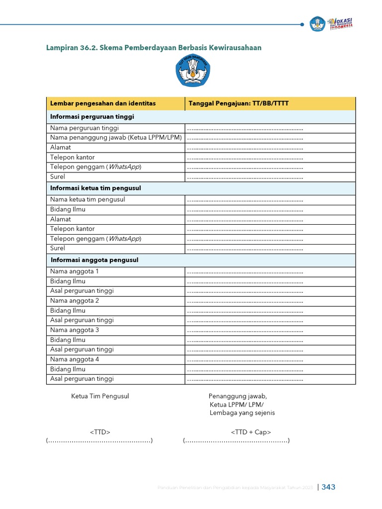 Template TTD Ketua PPPM | PDF