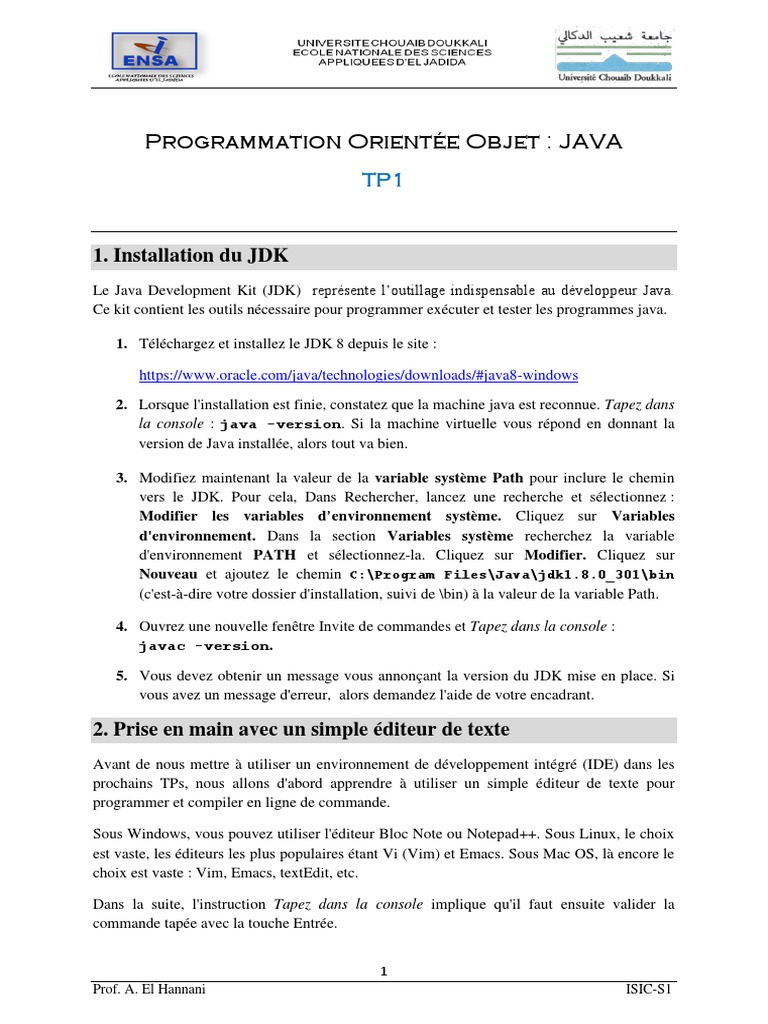 Installation et Utilisation de Java et Eclipse | PDF | Environnement de développement | Java ...