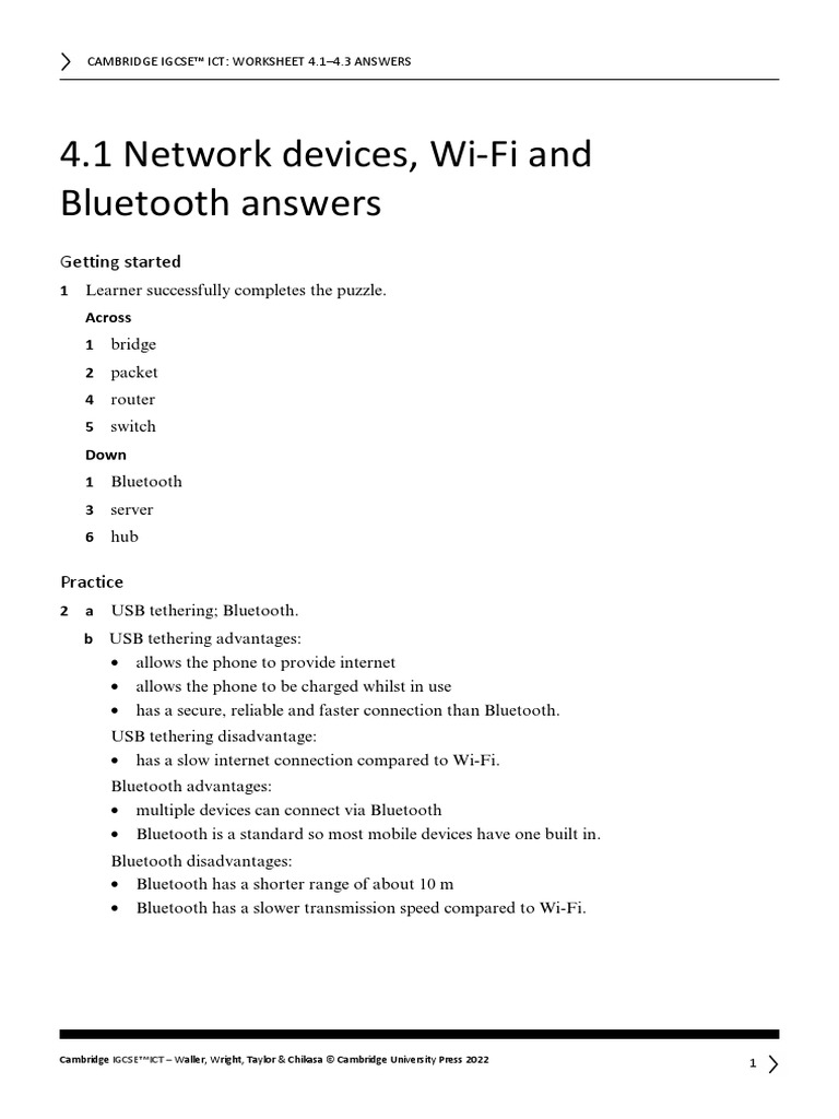 Igcse Ict 3ed TR Ws Answers 4 | PDF | Computer Virus | Computer Network