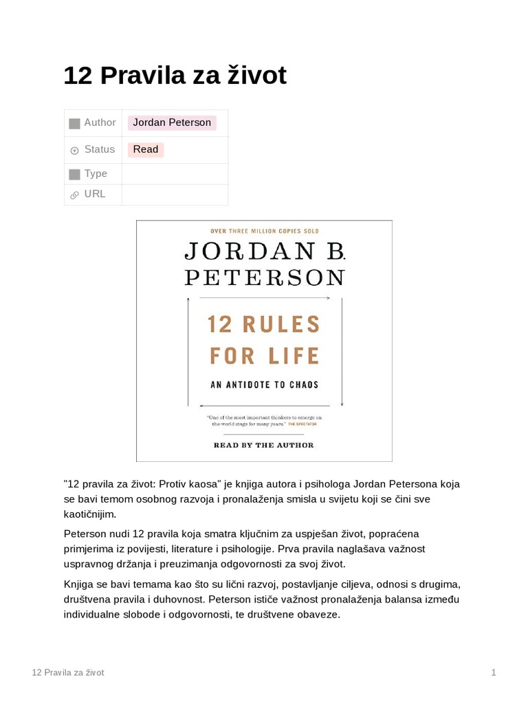 12 Pravila Za Život | PDF