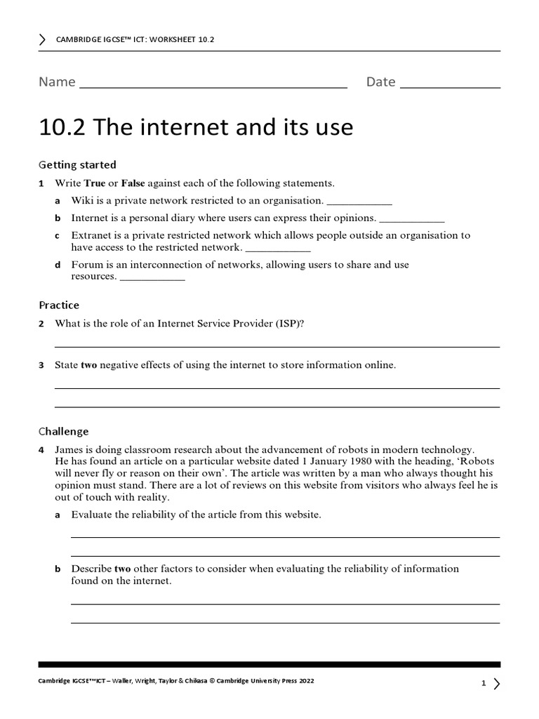 Igcse Ict 3ed TR Ws 10 2 | PDF
