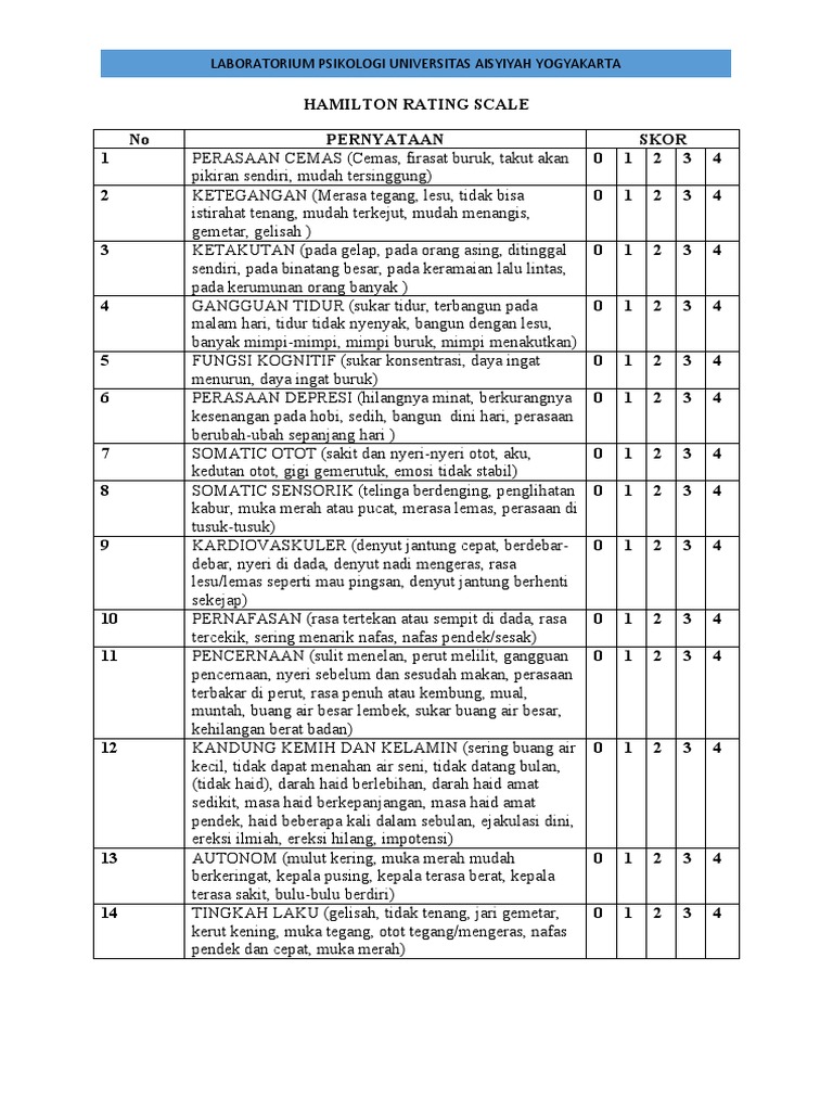 Hamilton Rating Scale | PDF Hamilton Rating Scale | PDF