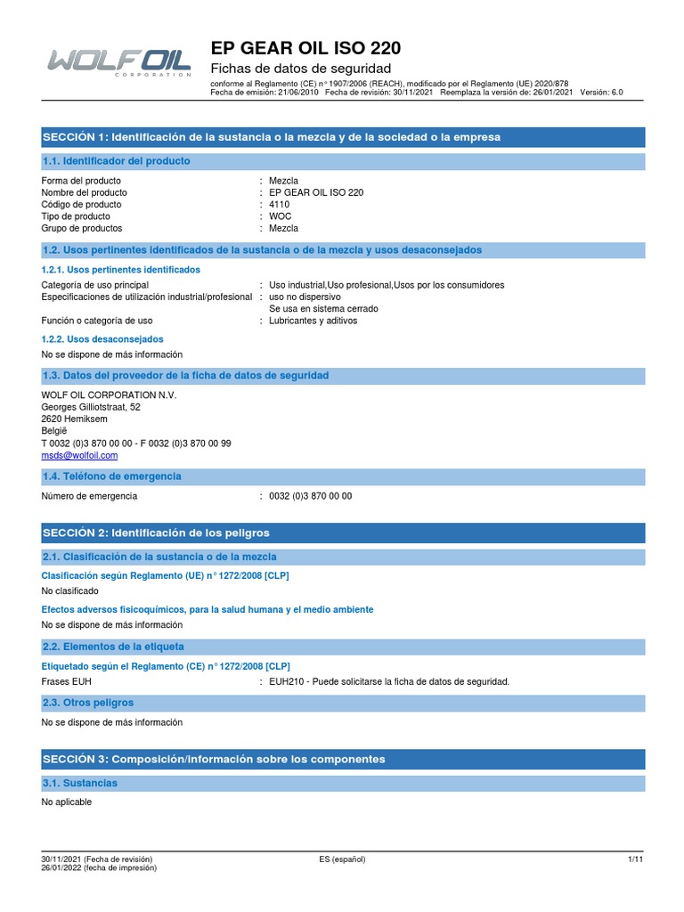 Aceite Industrial Gear Oil Iso 220 | PDF | Agua | Ciencias fisicas