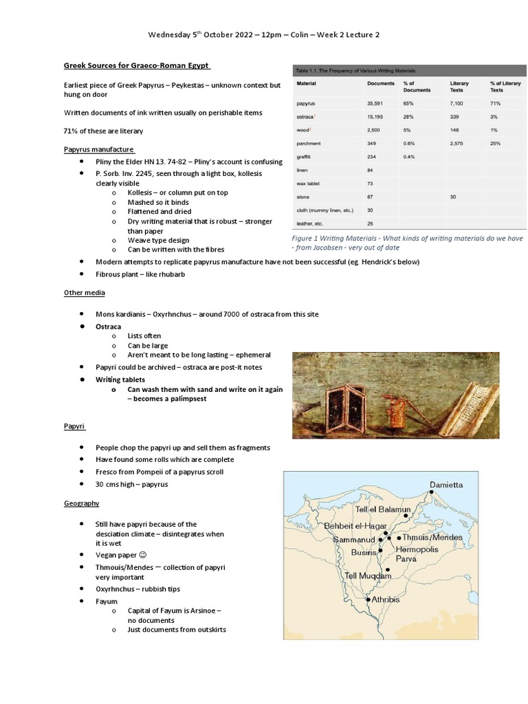 Week 2 Lecture 2 - Greek Sources For Graeco | PDF Week 2 Lecture 2 - Greek Sources For Graeco | PDF