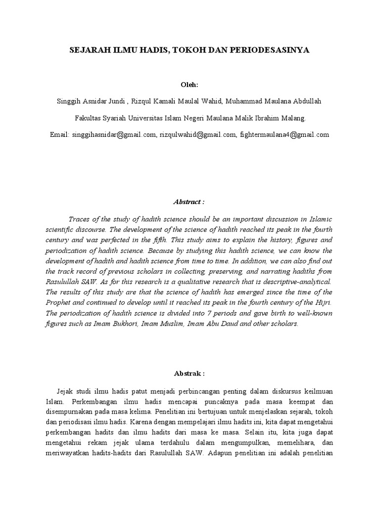 Ilmu Hadis Kurang Daftar Riwayat | PDF | Agama & Spiritualitas