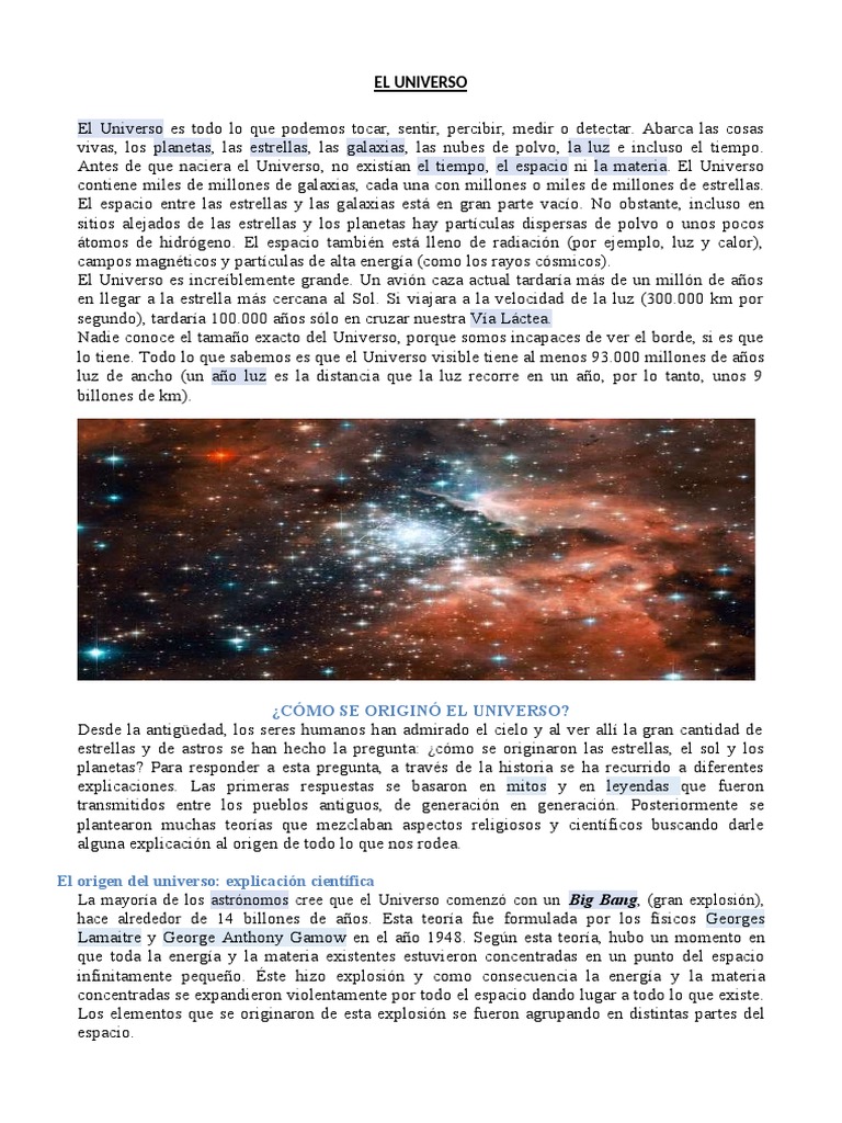 ¿Cómo Se Originó El Universo? | PDF | Universo | Planetas