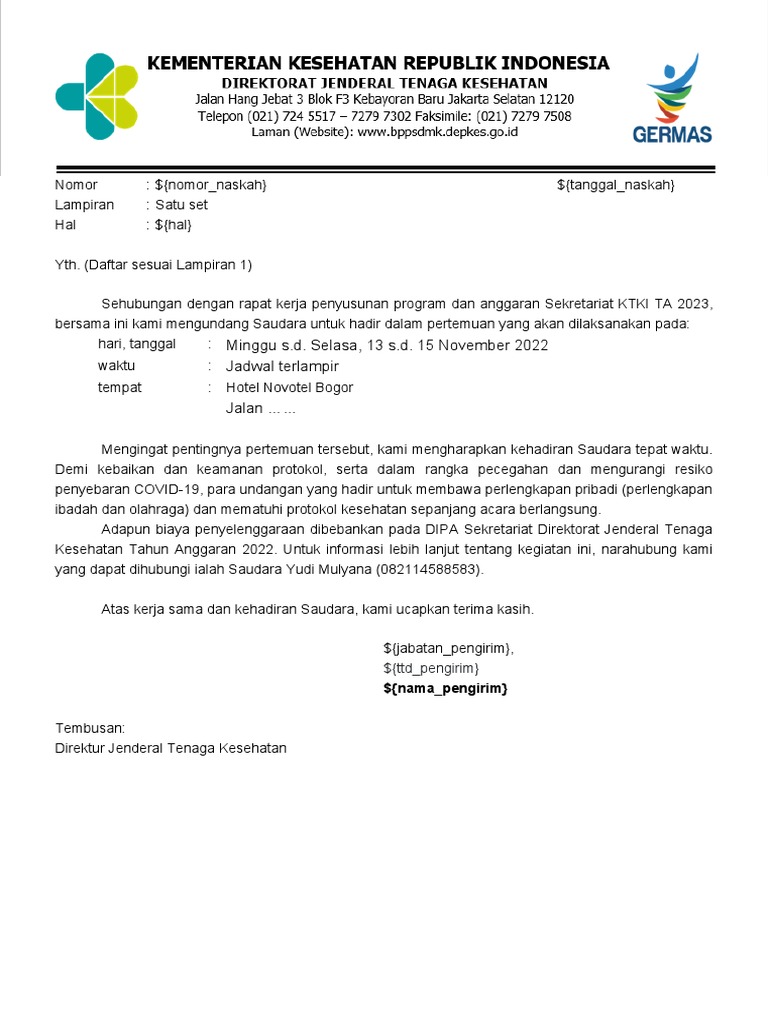 Surat Undangan Penyusunan Rencana Program Dan Penyusunan Rencana Anggaran | PDF