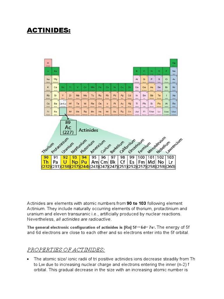 Applications of Actinides | PDF | Plutonium | Uranium