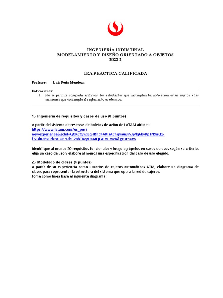 1ra Practica Calificada 21092022 | PDF