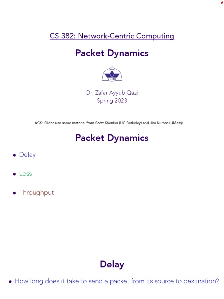 Lecture 4 Packet Dynamics Pdf Modular Programming Computer Network