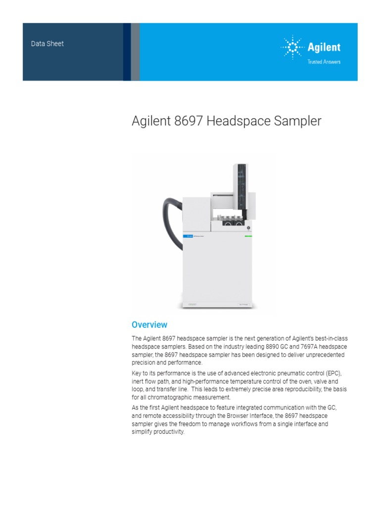 8697 Headspace Sampler Data Sheet | Download Free PDF | Gas ...