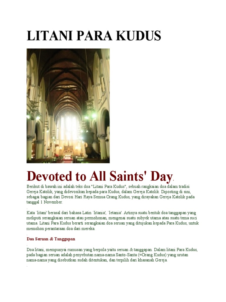 Litani para Kudus PDF Free | PDF