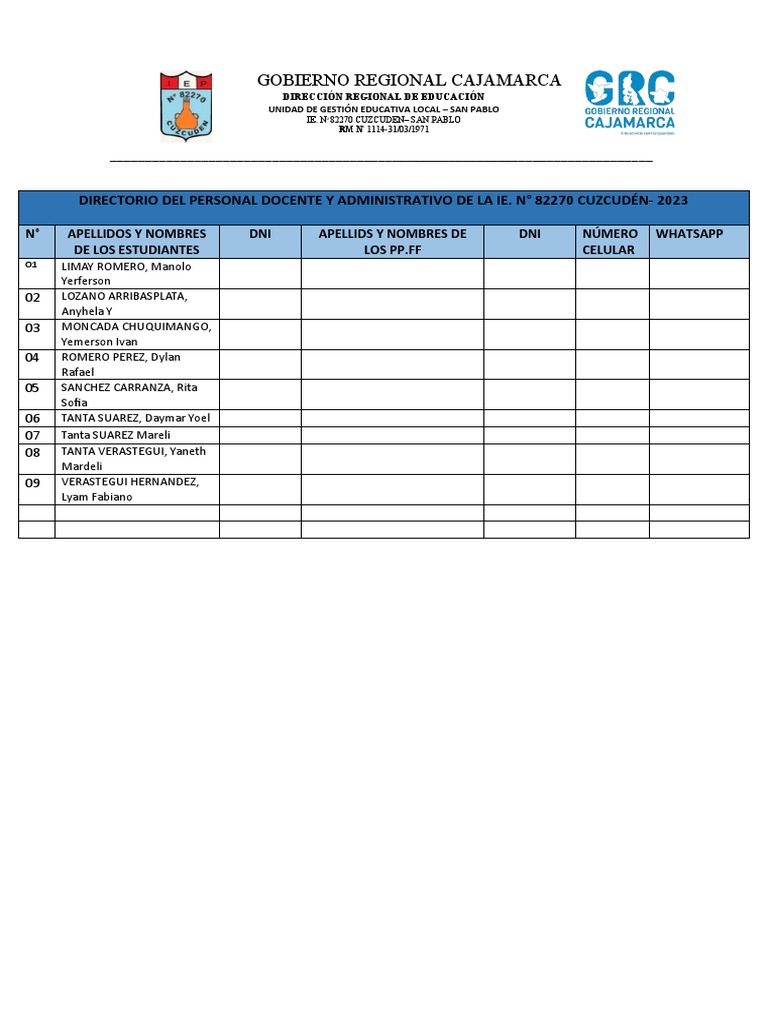 DATOS DEL ESTUDIANTE Y - copia | PDF
