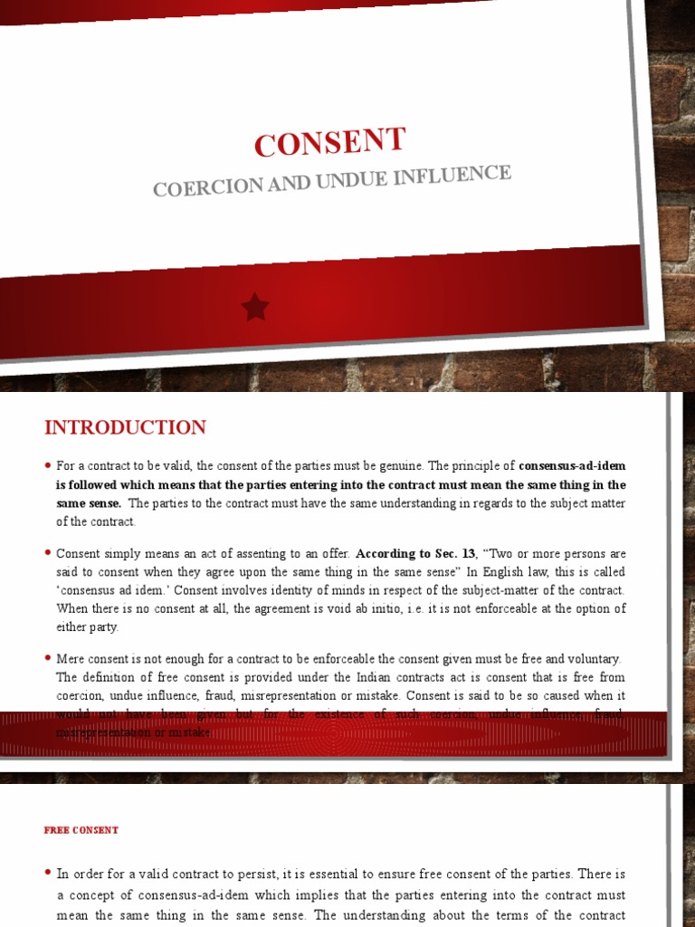 Consent-Coercion & Undue Influence | PDF | Common Law | Justice