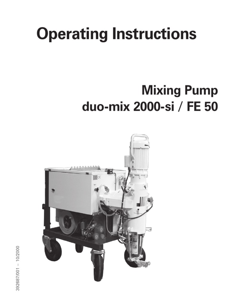 Duomix 2000 Si Fe Operation Instructions | PDF | Electric Motor | Pump