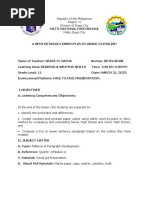 Lesson Plan in Analogy | PDF | Analogy | Lesson Plan