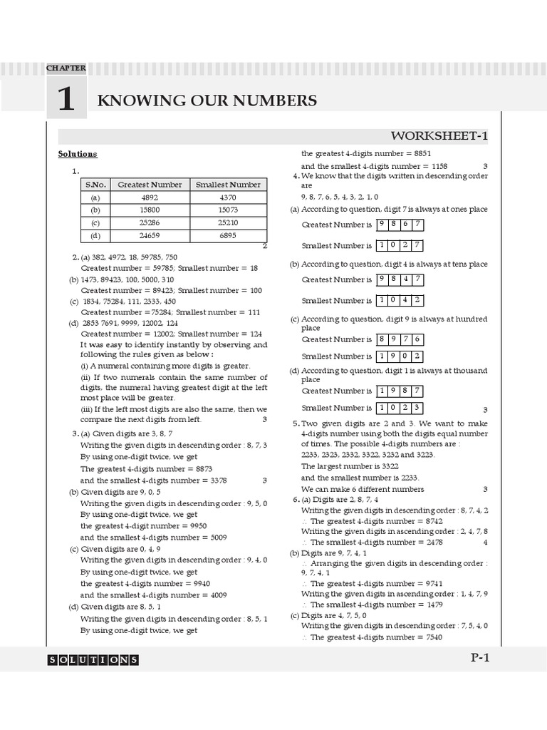 Knowing Our Numbers: Worksheet-1 | PDF | Toothbrush | Numbers