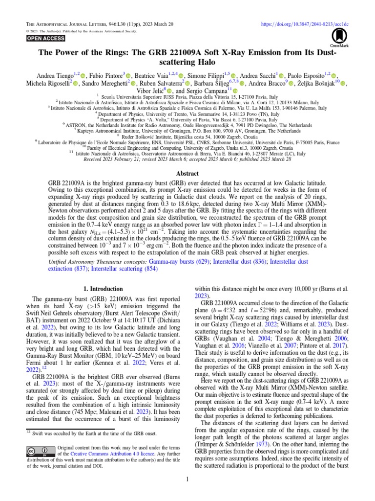 Astrophysical Journal Letters-28-03-23-Power of The Rings-GRB 221009A ...